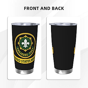 Biaomn Us Army 2nd Armored Cavalry Regiment Stainless Steel Tumbler Vacuum Insulated Travel Tumbler With Lid Coffee Mug Car Cup For Home Office Outdoor 20oz