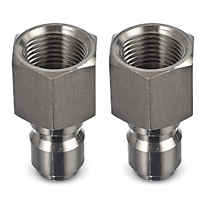Pressure Washer Quick Connect Fittings by ESSENTIAL WASHER, Stainless Steel 3/8 Inch Female NPT Pressure Washer Plug - Set of 2, Works with Most Stainless Steel or Brass Pressure Washer Couplers