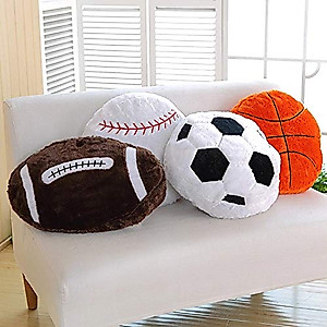 XIZHI 22" Rugby Plush Pillow Fluffy Durable Stuffed Football Throw Pillow Ball Sports,Ball Pillow Soft Durable Sports Toy Sofa Room Decoration Soft Sports Toy Gift (Brown)