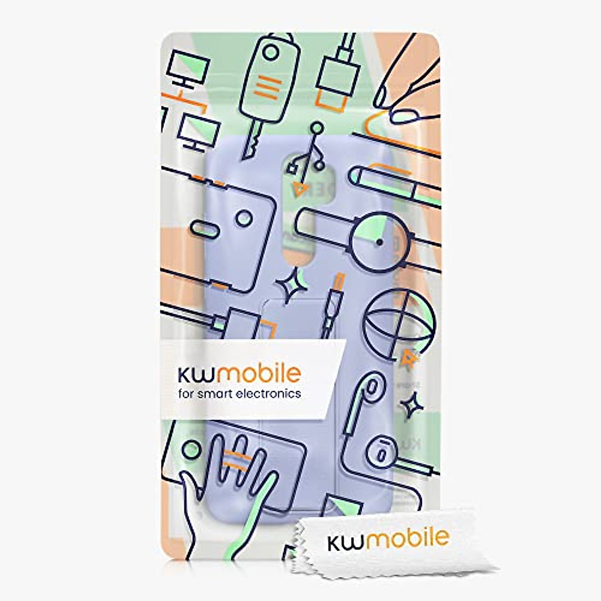 kwmobile Case Compatible with Xiaomi Redmi Note 8 Pro - Case with Hand Strap and Stand Soft TPU Silicone Coating - Lavender