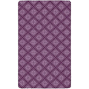 Retro Themed Fitted Mini Crib Sheets,Portable Mini Crib Sheets Soft & Stretchy Fitted Crib Sheet-Crib Mattress Sheet or Toddler Bed Sheet,24“ x38“,Purple and Lilac