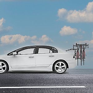 Yakima HalfBack 3 Bike Capacity Trunk Bike Strap Rack with 4 Strap Attachment, SuperCrush ZipStrips, and Bomber External Frame, Gray/Black