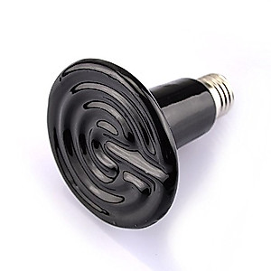 Siye Ceramic Infrared Heat Emitter Brooder Coop Pet Infrared Lamp Bulb Reptile Heat Lamp Heater Emitter Brooder Appliances Bulb Pet Coop Grow Light, White (150W(black))