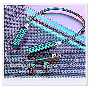 TOUMENY 5.0 Neck Hanging Wireless Bluetooth Headset, Intelligent Digital Display Can Be Inserted Into The Card, Sports Range