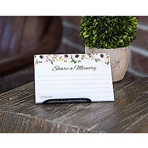 Share a Memory Cards - 50 Pack - Tasteful Alternative to Funeral Guest Books for Memorial and Celebration of Life or Going Away Party, Birthday or Graduation Guest Book