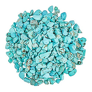 AHANDMAKER Natural Turquoise Chip Beads, 2/3 Pound Polished Tumbled Gemstone Chips Undrilled Crystals for Decoration