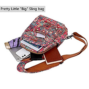 Women's Floral Sling Bag Crossbody Bag Shoulder Bag Pretty Backpack Purse for Women XB-19 (HS)