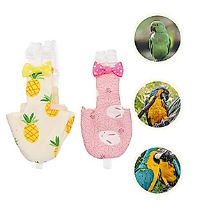 Baluue Bird Clothes, Flight Suit, Bird Diaper, 2pcs Bird Parrot Nappy, Cockatiel Diaper(Size S, Random Style)