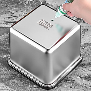 Stainless Steel Food Storage Containers with Lid, Food Lunch Box Containers Leak-proof Light Easy Set with Air Vent Snack Boxes Airtight Lunch Containers (65oz)