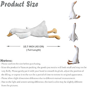 AUCOOMA Goose Plush Stuffed Animal White Cute Swan Toy Doll Gifts for Girls Boys, 15.7"