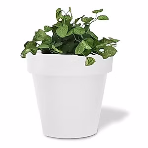 Elly Décor 18-inch Tall Classic Plastic Planter with Drainage Hole, Plant Pot, Lightweight & Durable, Gardening Flower Pot Traditional Plastic Pot 18" x 17", White