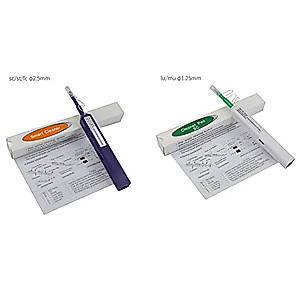 Enajucy 2pcs Fiber Optic Cleaner - for 1.25mmLC/MU 2.5mm SC/F C/STE2000 Glass Fiber Cleaning Pen - for Fiber Optic Connectors Cleaning