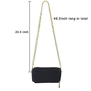 HAWEE Wristlet Clutch Wallet for Women Shoulder Bag with Chain Strap Cell Phone Purse, Black
