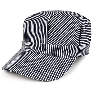 Armycrew Oversized Classic Conductor Cotton Engineer Army Cap - Blue Stripe - XL
