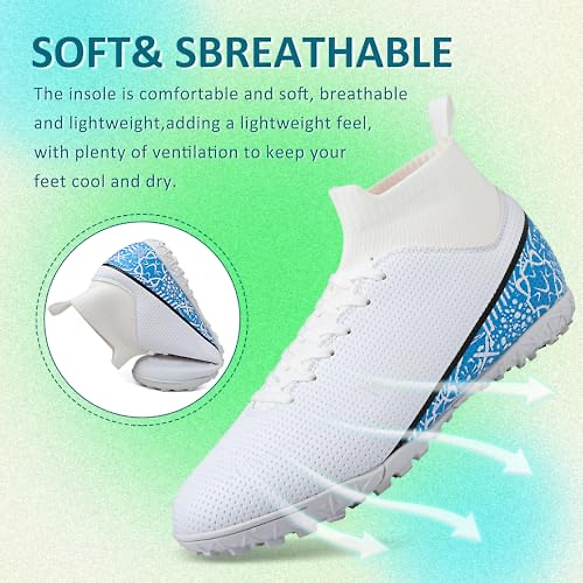 Indoor Soccer Shoes Mens Soccer Cleats Women Turf Soccer Shoes Men Tacos De Futbol Para Hombre Football Cleats For Big Boy Zapatos De Futbol Para Hombres Futbol Futsal Shoes High Top Football Boots TF