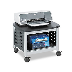 Safco Products Scoot Underdesk Printer Stand 1855BL, Black, Powder Coat Finish, Swivel Wheels for Mobility