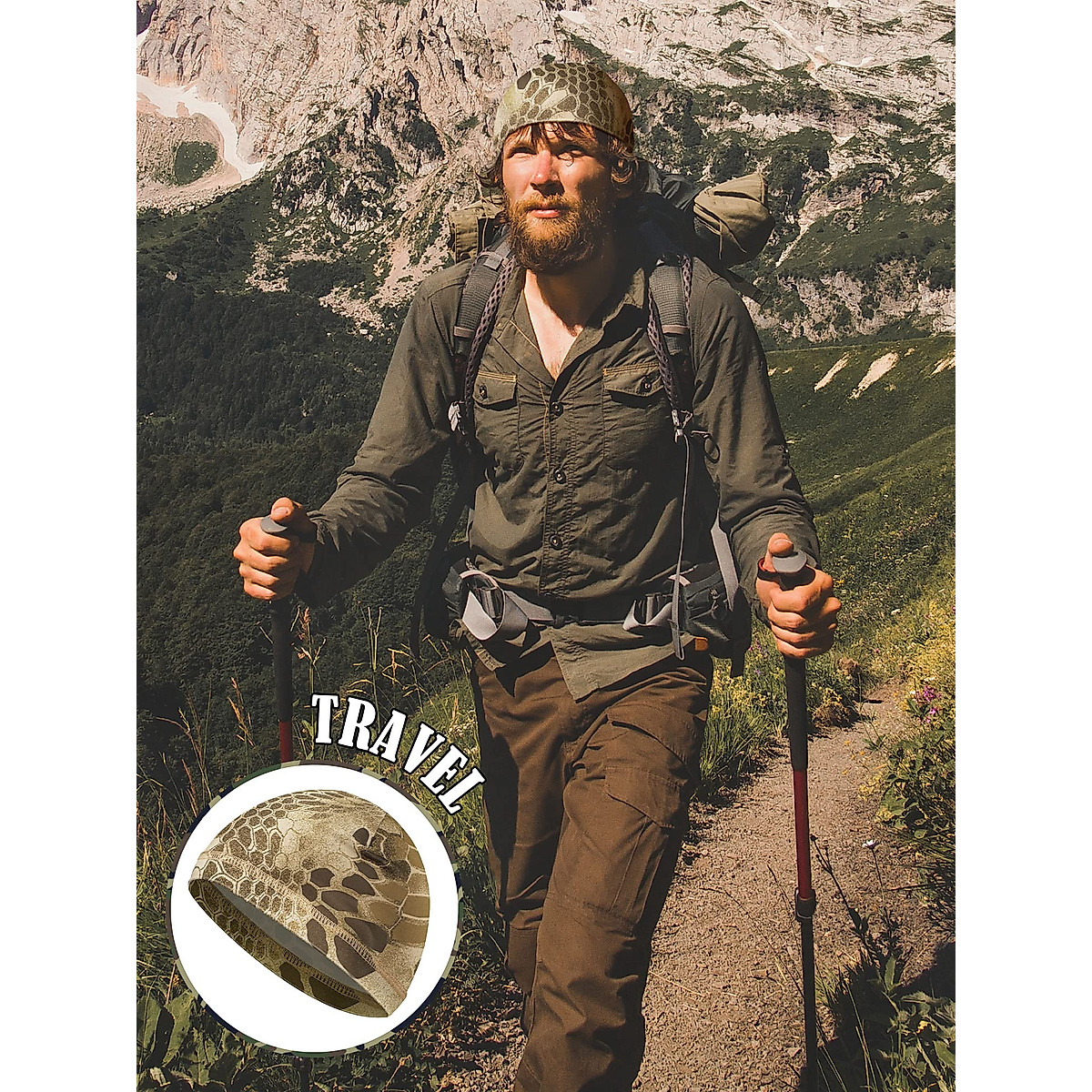 SATINIOR 6 Pieces Cooling Skull Caps for Men Helmet Liner Sweat Wicking Cap Wicking Beanies Hat Liner for Cycling Running (Cool Patterns)