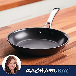 Rachael Ray Cook + Create Hard Anodized Nonstick Frying Pan/Skillet, 10 Inch - Black