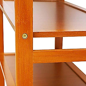 YUHUAWYH SANPON Bamboo Shoe Rack 4 Tier Shoe Organizer for Closet Entryway Shoe Rack Free Standing Shoe Shelf Flat Brown