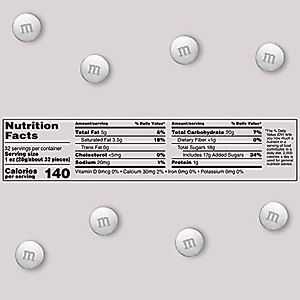 M&M’S White Milk Chocolate Candy, 2lbs Resealable Pack for Candy Bars, Wedding Receptions, Graduations, Birthday Parties, Easter, Dessert Tables & DIY Party Favors