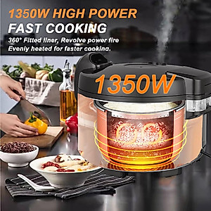 CAZACHEF 13.8 QT Large Commercial rice cooker 65 cups cooked 32 cups uncooked rice Commercial Electiric Rice Warmer for 18-28 people, with One-Touch Operation