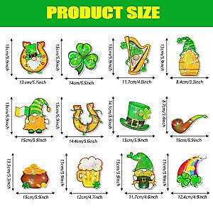 St Patricks Day Decorations 24 PCS, Shamrock LUCKY Banner Garlands Clover Hanging Swirls Irish Decor for Home Saint Patrick Party Supplies