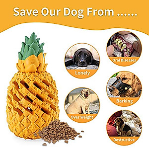LPHSNR Pineapple Dog Toys for Large Dogs Aggressive Chewers Puppy, Indestructible Dog Chew Toys for Small Medium Dogs, Tough Dog Puzzle Toys Treat Dispensing Durable Dog Toys Teeth Clean