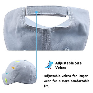 Bamery Toddler Baseball Hat for Boys&Girls Baby Baseball Cap Embroidery Dinosaur Kids Hat for 2-6T (Dinosaur Sky Blue, 2-6T)