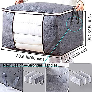 Vieshful 3 Pack Clothes Storage Bags and 3 Pack Clear Underbed Storage Bins, Large Capacity Clothing Containers with Sturdy Zippers and Strong Handles