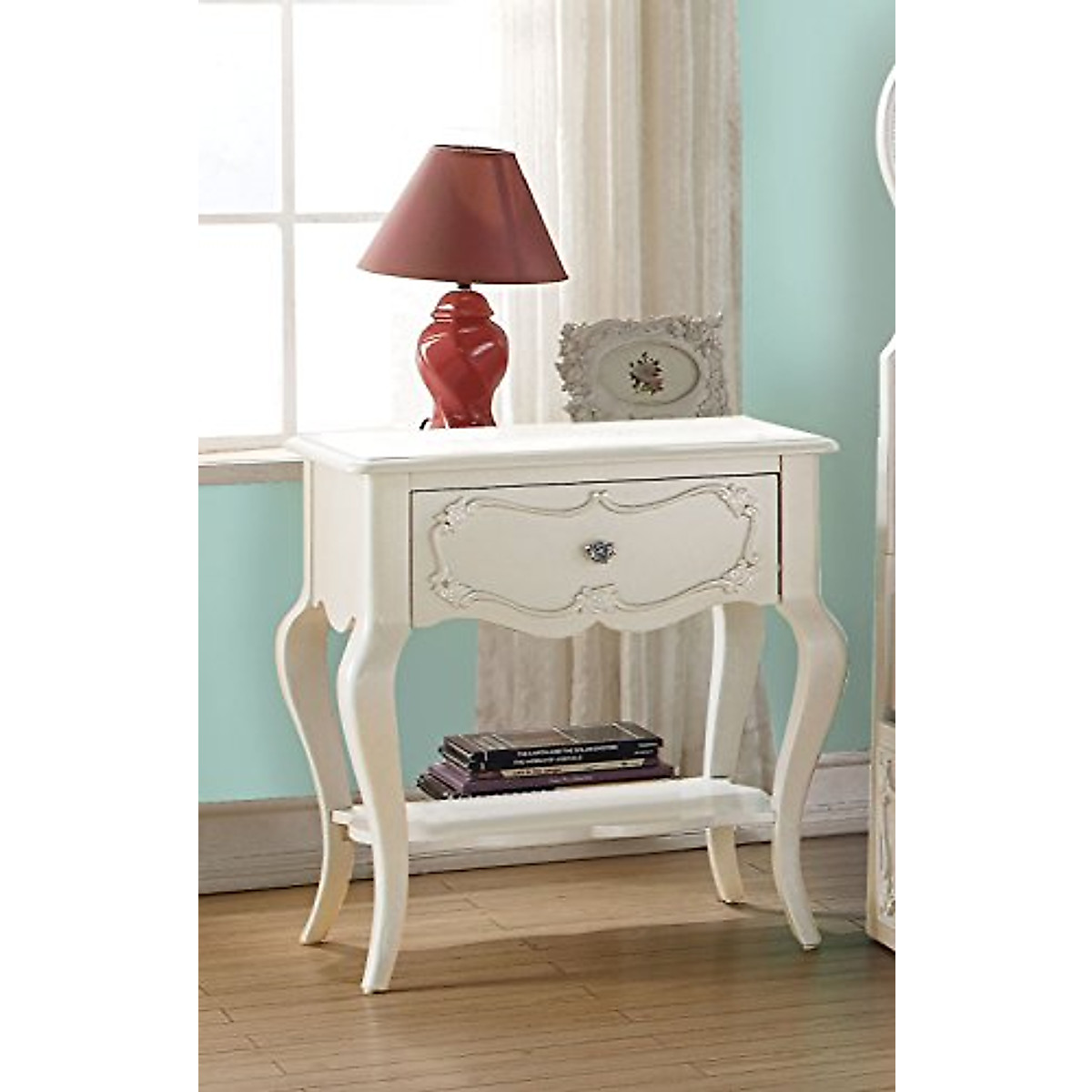 ACME Furniture Edalene Nightstand, Pearl White