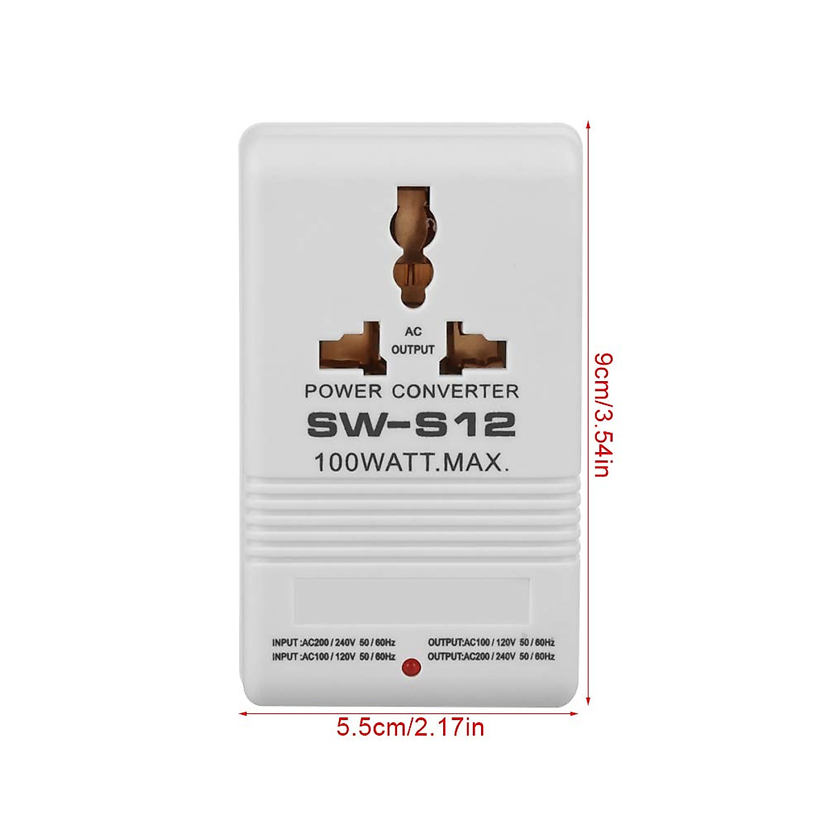 110V/120V to 220V/240V Voltage Converter, ABS CN Standard Plug Step-Up&Down Voltage Converter Transformer (CN Standard Plug)