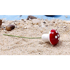 yueton Pack of 100 Mini Foam Mushroom for Garden Ornament Flower Pots Bonsai Micro Landscape Decor (Red)