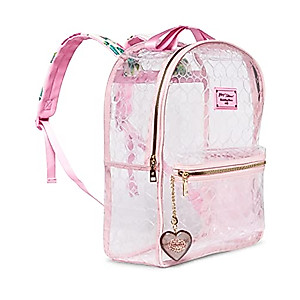 Betsey Johnson Clear Backpack with Pouch, Blush