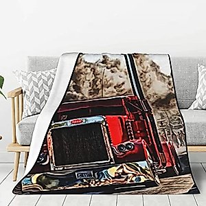 Peterbilt Thicken Double Sided Fleece Blanket Flannel Blanket Thick Fuzzy Warmth Plush Throw Blanket Super Soft Fuzzy Warm Blanket for Autumn,Winter,Bed,Home,Gifts 80"X60" Black