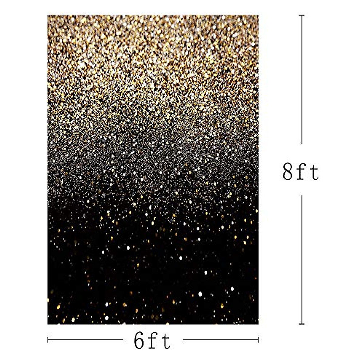 MEHOFOTO 6x8ft Gold Glitter Sequin Spot Black Prom Backdrops Starry Sky Shining Abstract Photo Background Child Birthday Party Banner Wedding Projection Screens Photography Studio Props