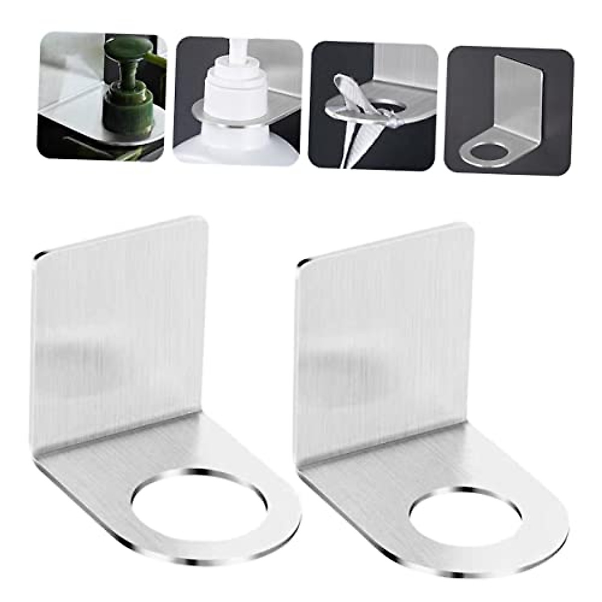 Alipis 2pcs Shower Gel Hanger Shelving Brackets Wall Mount Shelves Hand Wash Dispenser Shower Holder Storage Unit Metal Shelving Heavy Duty Bottle Holder Shampoo Bottle