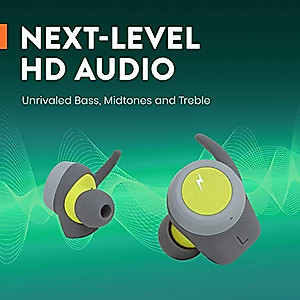 Helix True Wireless Ultra Sport Earbuds, 5.0 Bluetooth Earphones, HD Audio, SecureLock Fit, IPX4 Waterproof, Auto-Pairing, Workout, Sport (Water/Sweat Resistant)