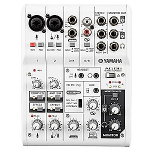 Yamaha AG06 6-Channel Mixer / 2 Microphone , White