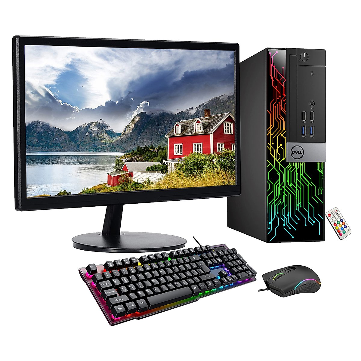 Dell OptiPlex Small Form Factor Computer with 24 Inch Monitor Intel Core i5 6500 Processor 3.2 GHz 8GB RAM 512GB SSD Win 10 Pro WiFi, Keyboard & Mouse (Renewed)