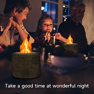 Tabletop Fire Pit- Unique Shaped Rock Tabletop Fireplace with Lid and Pat Alcohol Portable Table Top Fire Pit, Mini Personal Somkeless Fireplace Indoor/Outdoor Long Time Burning