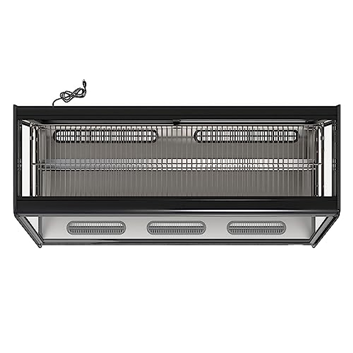 KoolMore CDC-7C-BK 48 in. Refrigerated Bakery Display Case with Clear Glass Front, Sliding Rear Doors, LED Lighting, Adjustable Temperature, and Dual Shelving for Baked Goods in Black, 7 cu. ft