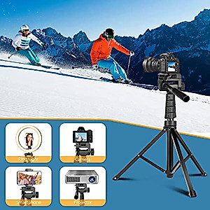 UBeesize 67" Extendable Phone Tripod, Detachable Cell Phone Tripod for Live Stream, Video Recording, Photography, Compatible with Cellphones/Camera/Projector/GoPro/Ring Light