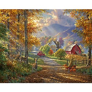 DAVID TEXTILES Memories from Fall in The Country Cotton Panel ML 3219, Green