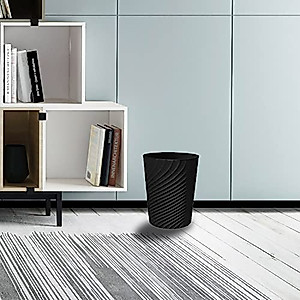 DAJITRE 1.8 Gallon Small Trash Can Wastebasket Recycling Bin Slim Profile for Compact Spaces Bathroom, Office, Bedroom, Kitchen (1.8 Gallon-2pack, Black)