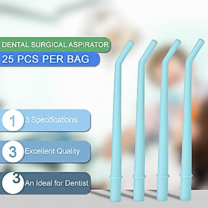 Annhua 25 Pcs Large Dental Surgical Aspirator Tips Disposable Green Suction Tips, Dental Aspirating Tips 1/4 Inch Diameter, Used for Dental Clinic, Operating Room, Lab