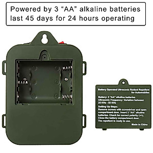 Glaobule Battery Operated Mouse Reducer Repellers Ultra Sonic Indoor Rat Deterrent Get Rid of Rodent Electronic Repeller Under Hood Attic Garage Home Pest Rodent Control Vehicle Protection, 2 Pack