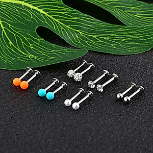 AVYRING 16g Lip Rings Labret Studs Medusa Piercing Ring Surgical Steel Forwards Helix Conch Rook Snug Orbital Earrings 18pcs 8mm