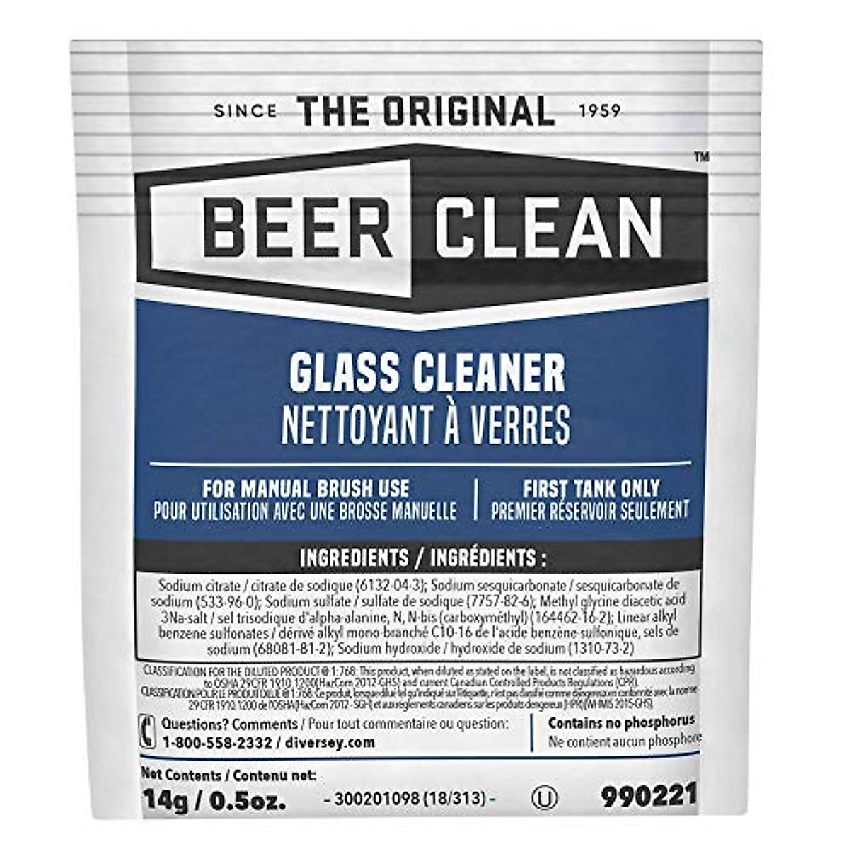 Diversey 990221 Beer Clean Glass Cleaner (0.5 Ounce, 100-Pack)