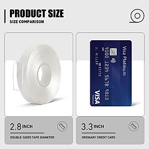 Maxwel Manufacturing Double Sided Tape Heavy Duty - 1/2 in 10 Ft Acrylic Sticky Mounting Tape Clear Removable Strong Two Sided Adhesive for Sign/Photo/Poster/Picture Mount(Pack of 1 Roll)