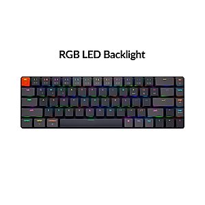 Keychron K7 Ultra-Slim 65% Layout 68 Keys Wireless Bluetooth/Wired Mechanical Keyboard, Hot Swappable Low-Profile Gateron Red Switch RGB LED Backlit Keyboard Compatible with Mac Windows